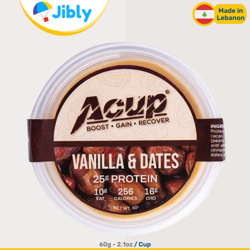 🇱🇧 Lebanese Acup Vanilla and Dates Protein Snack | 60g Cups|Worldwide ...