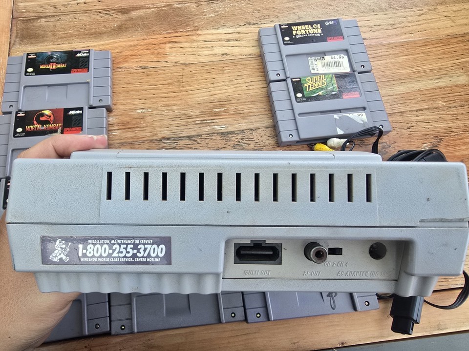 Original Super Nintendo Console Bundle With Cords And 8 Games-Super ...