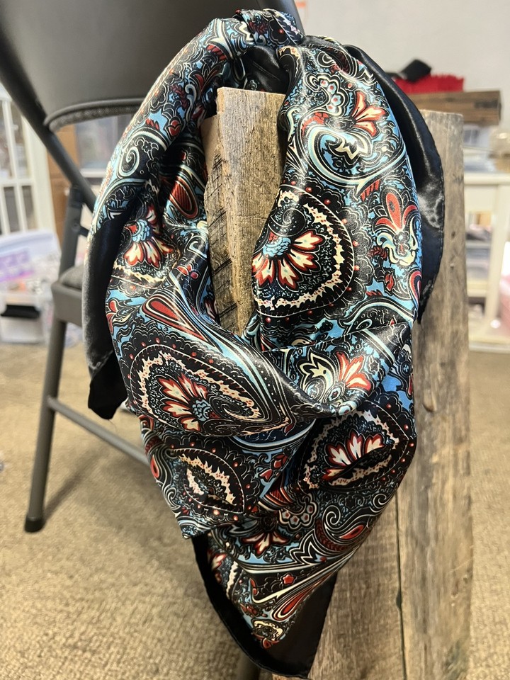 Wild Rag Western Scarves Blue Rust Cream Black Cowboy Scarf New ...