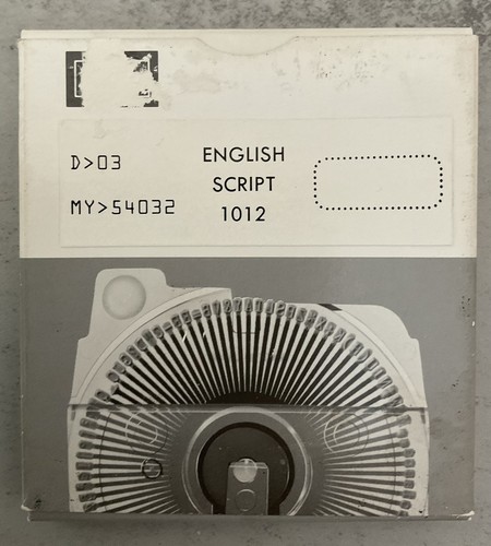 Sears Electronic Typewriter Print Element Wheel English Script 1012 ...