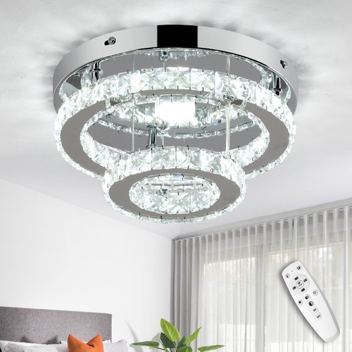 Crystal Ceiling Light Modern Crystal Chandeliers with Remote Control ...