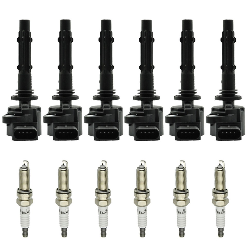 6 Ignition Coil and Spark Plug For 2010-2011 Mercedes-Benz C300 3.0L 3 ...