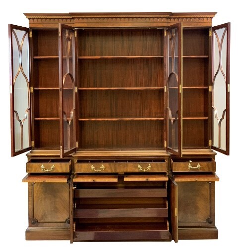 Early 20th Century Mahogany And Walnut Georgian Breakfront By Legendary ...