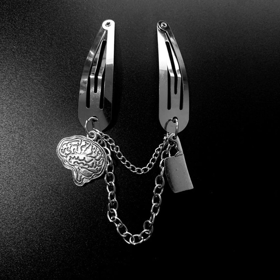 Punk Metal Hair Clip - Butterfly Love Chain Clip Accessories Women Hair ...