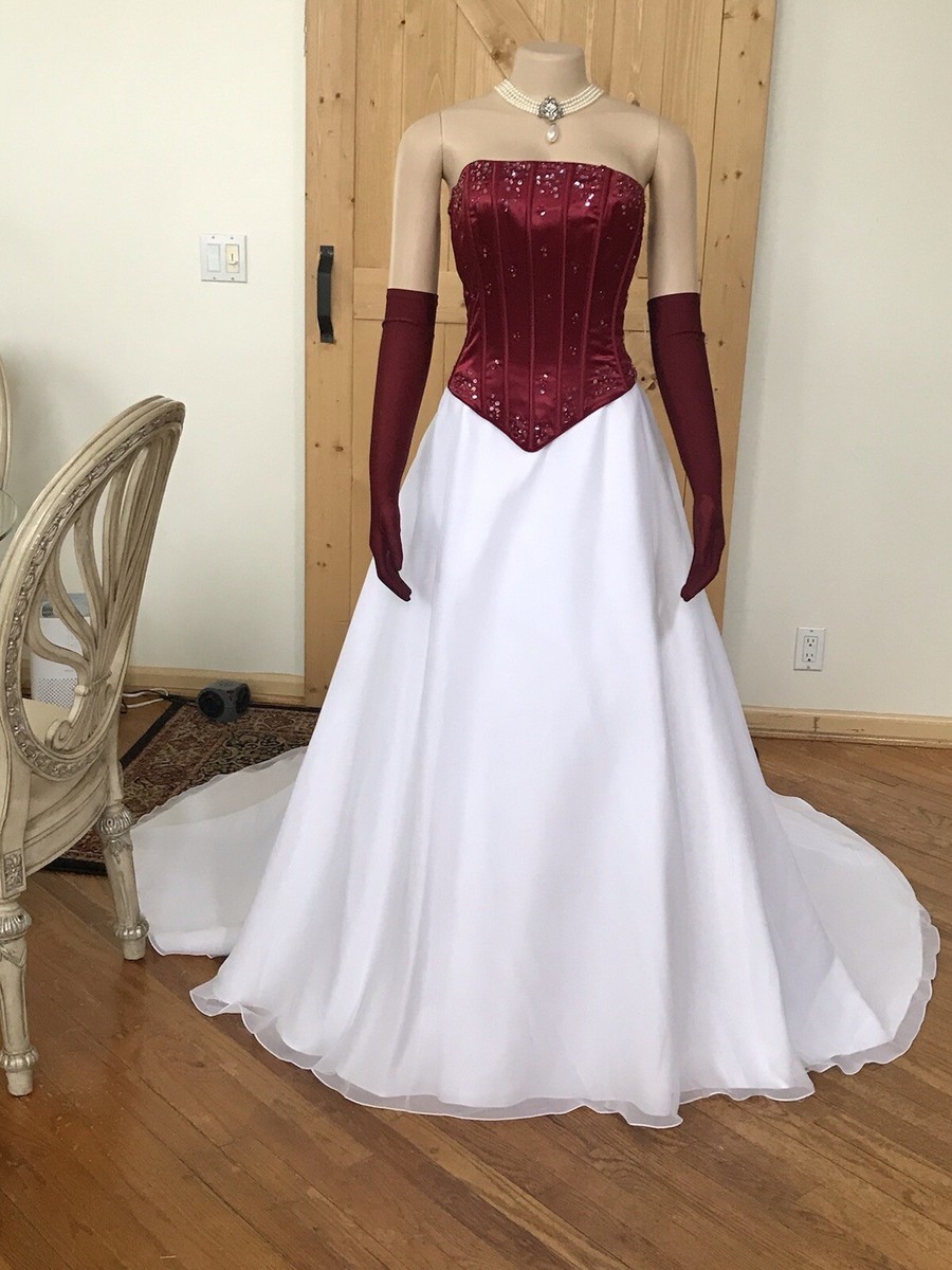 Maroon And White Wedding Dress Maroon And Cheap White Bridesmaid