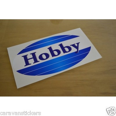 HOBBY - (FADING BLUE) - Oval Roof Caravan Sticker Decal Graphic ...