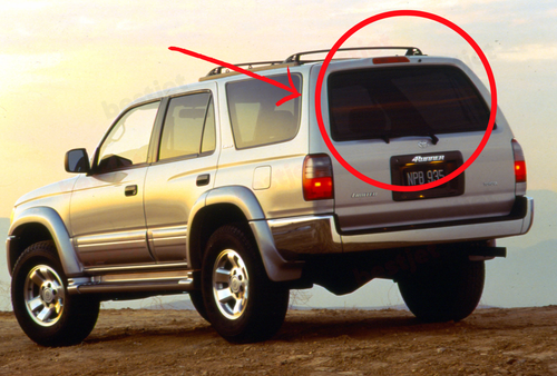 1996-2002 Toyota 4Runner Rear Back Window Glass Heated Liftgate Dark ...