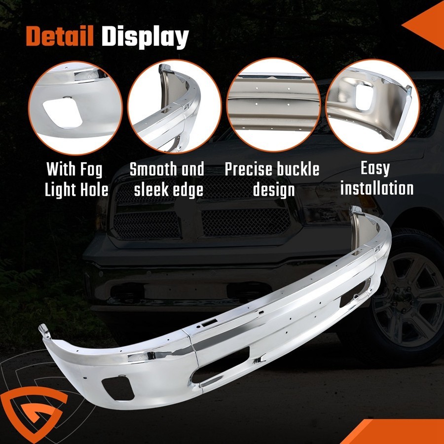 Front Bumper Face Bar Chrome For 2013-2018 Ram 1500 2019-2024 Ram 1500 ...