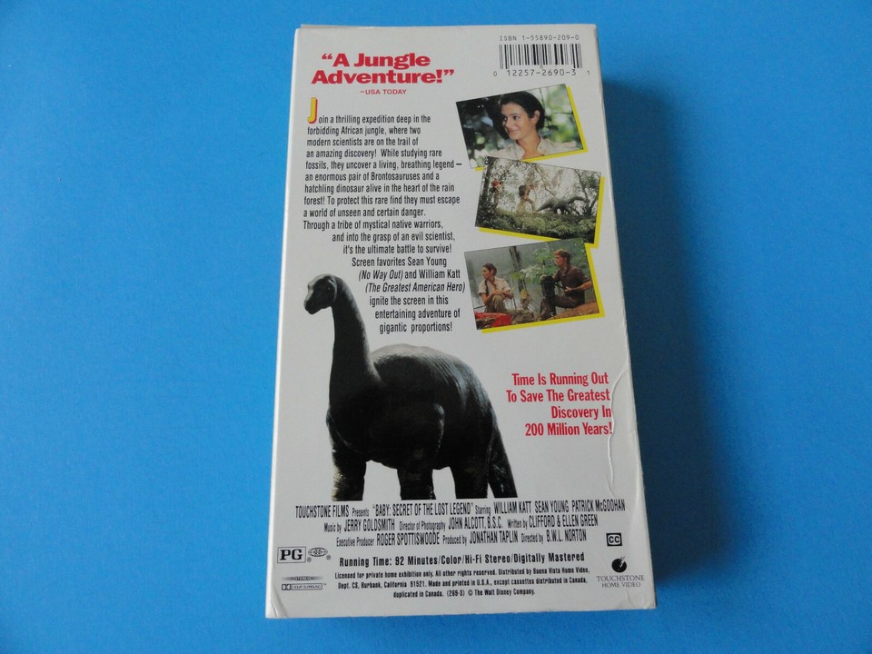 BABY SECRET OF THE LOST LEGEND (BLOCKBUSTER VIDEO VHS 1994) WILLIAM ...