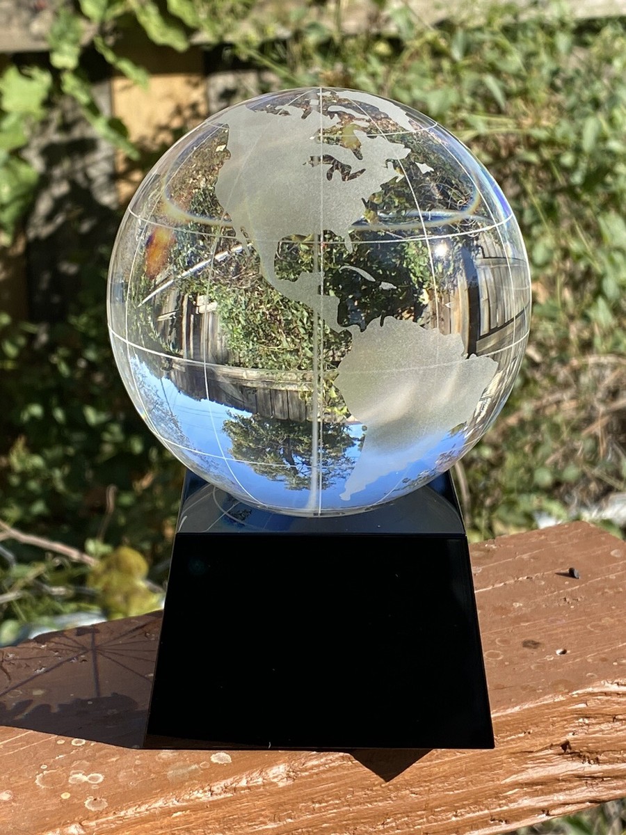 Glass World Globe On Stand Large Continental Globe On Glass Base Award