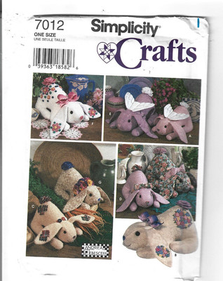 Simplicity Decorative Rabbit Sewing Pattern 7012 Andrea Tebesceff ...