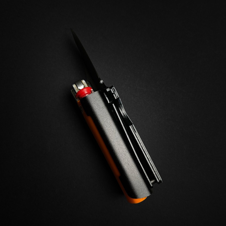 Lighter Holder w/Folding Pocket Knife for BIC Lighter Only Lighter Not ...