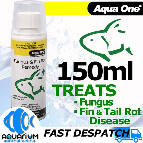 Aqua One Fungus & Fin Rot Remedy 150mL Fish Medication Fungal Disease ...
