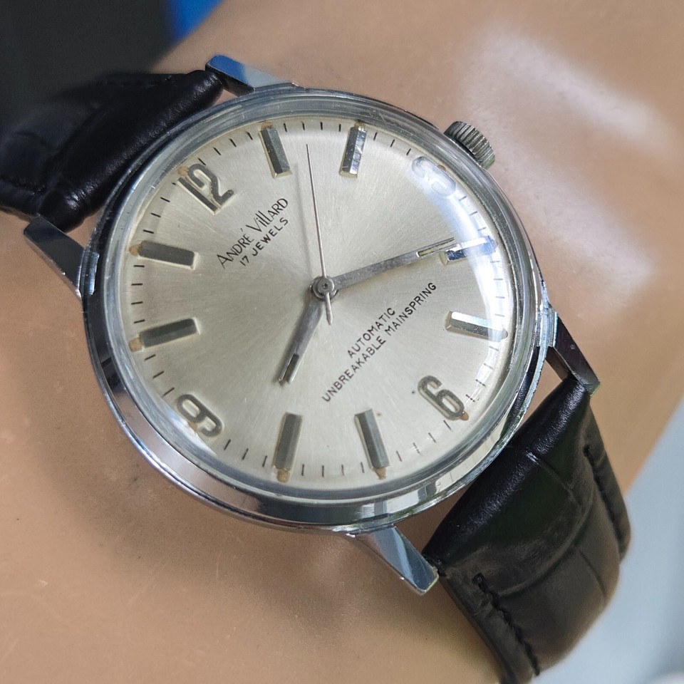 Vintage ANDRE VILLARD men's automatic watch UT233 21Jewels 1960s | eBay