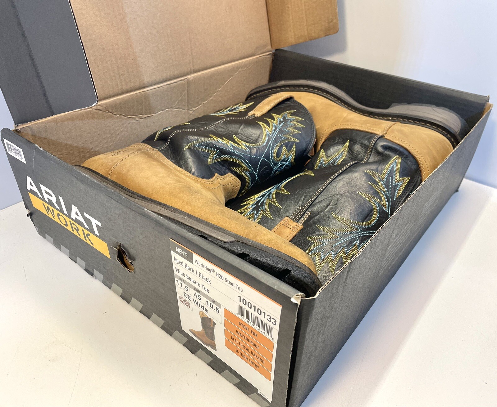 Ariat Boots Men's 11.5 Work-Hog XT H20 Western Cowboy Work Steel Toe ...