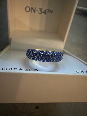Dinner ring! Gold Plated Blue Stone Size 6 Ring Retail $79 | eBay