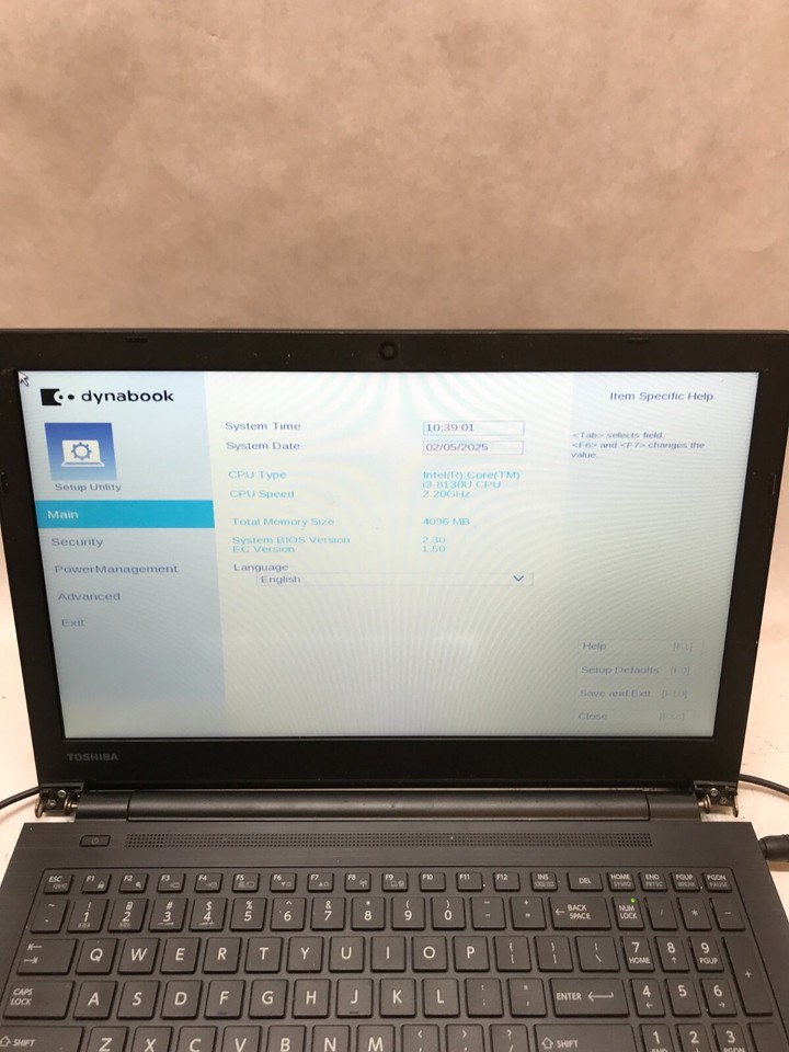 Toshiba dynabook Tecra A50-EC 15" Laptop i3-8130U 2.2GHz 4GB RAM NO HDD ...