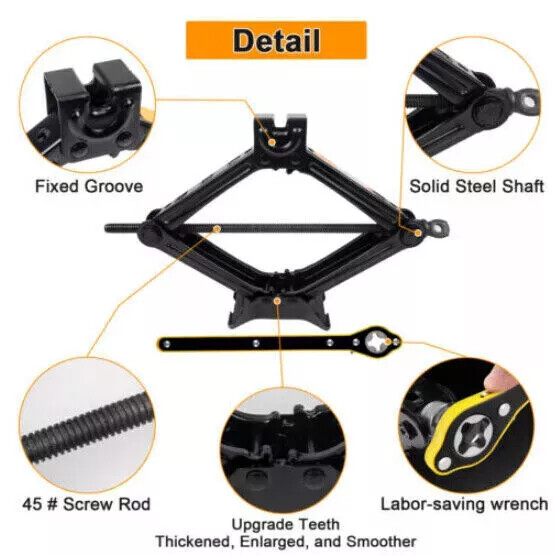 2 Ton，3 Ton Scissor Jack Handle Crank Wheel Lug Wrench Tool Kit Car ...