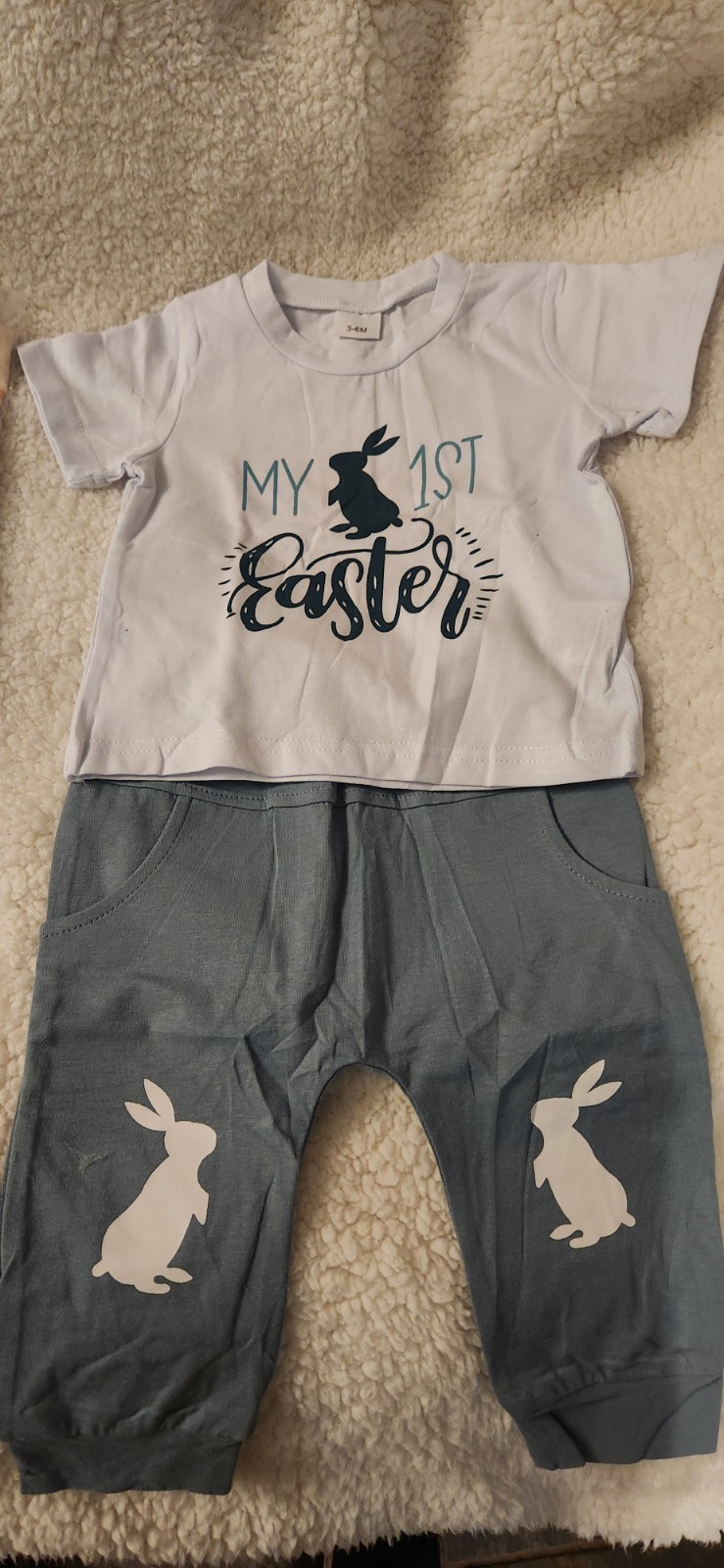 Baby Boy "My First Easter" Short Sleeve Shirt and Pant Set, 3-6 M (New ...
