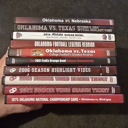 Lot 10 Oklahoma Sooners Football DVDs Highlights Bowl Games Rivalries ...