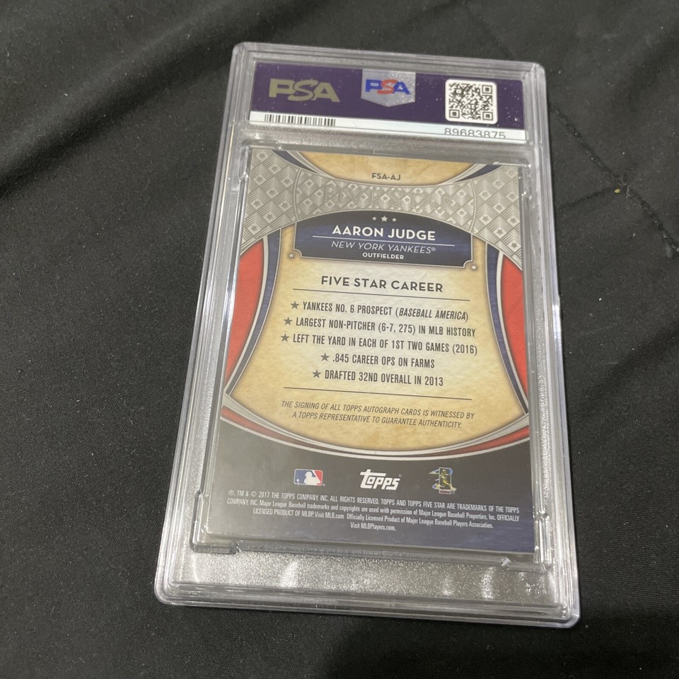 2017 Topps Five Star - #FSA-AJ Aaron Judge (AU, RC) Psa 10 auto | eBay