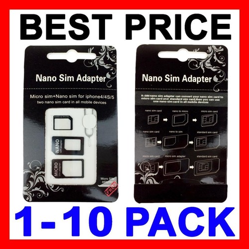 SIM Card Adapter Nano Micro Standard Size Converter Tray for iPhone 5S ...