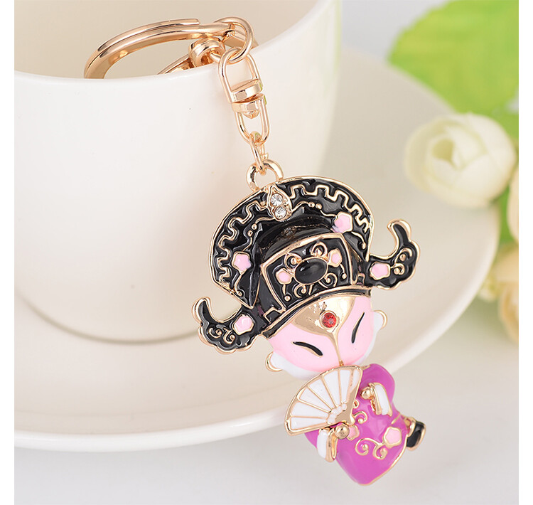 Chinese Peking Opera Keychain Crystal Cute Keyring Bag Car Charm ...