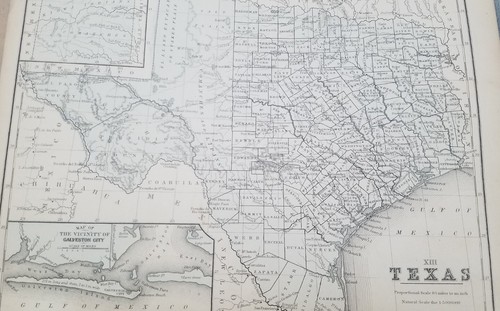1869 Map of Texas from Mitchells School atlas | eBay
