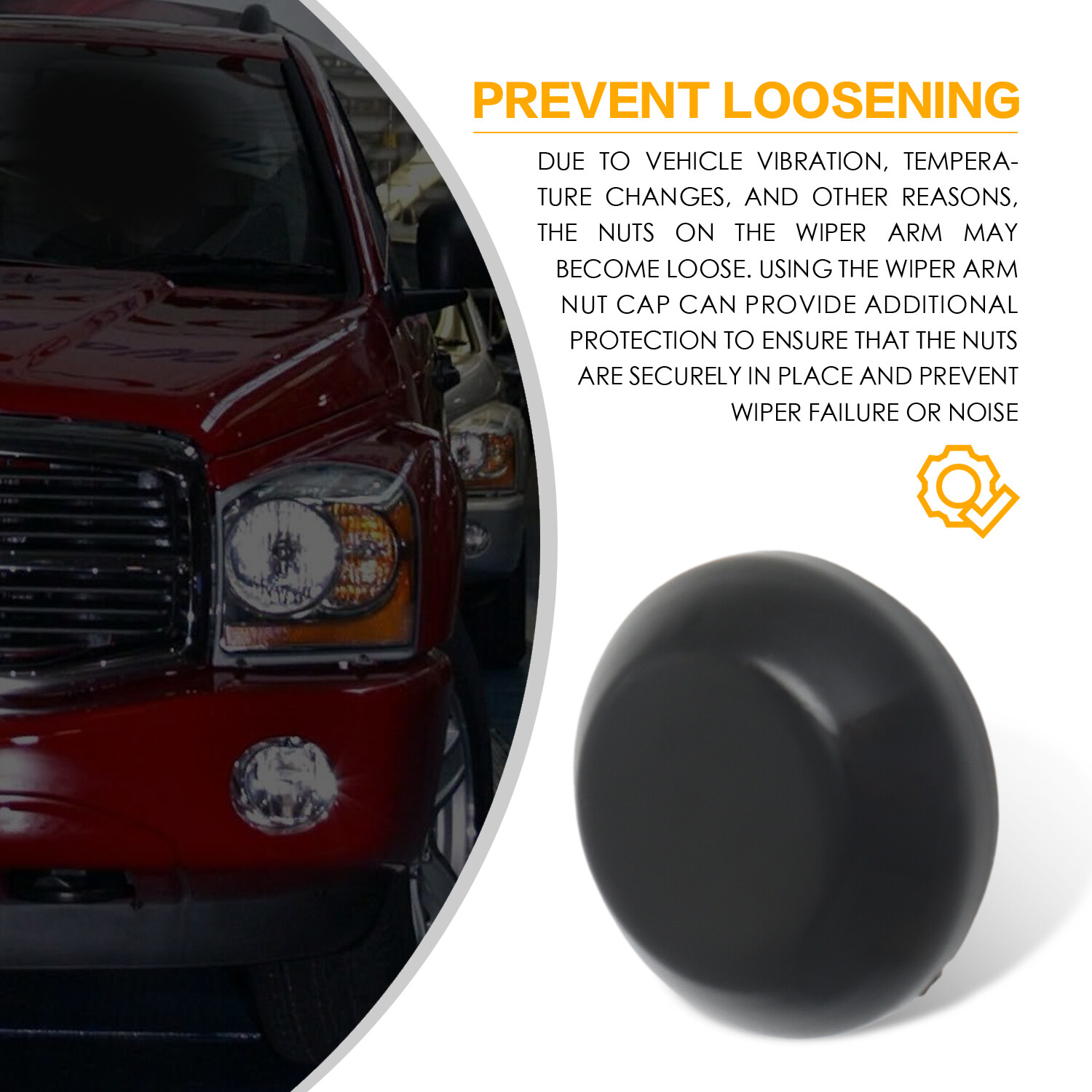 2x Black Windshield Wiper Arm Nut Cover Cap Fit for Dodge Jeep ...