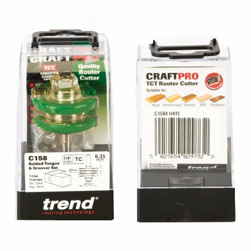 Trend C158X1/4TC CraftPro Tongue and Groover Router Cutter 41mm Dia x 1 ...