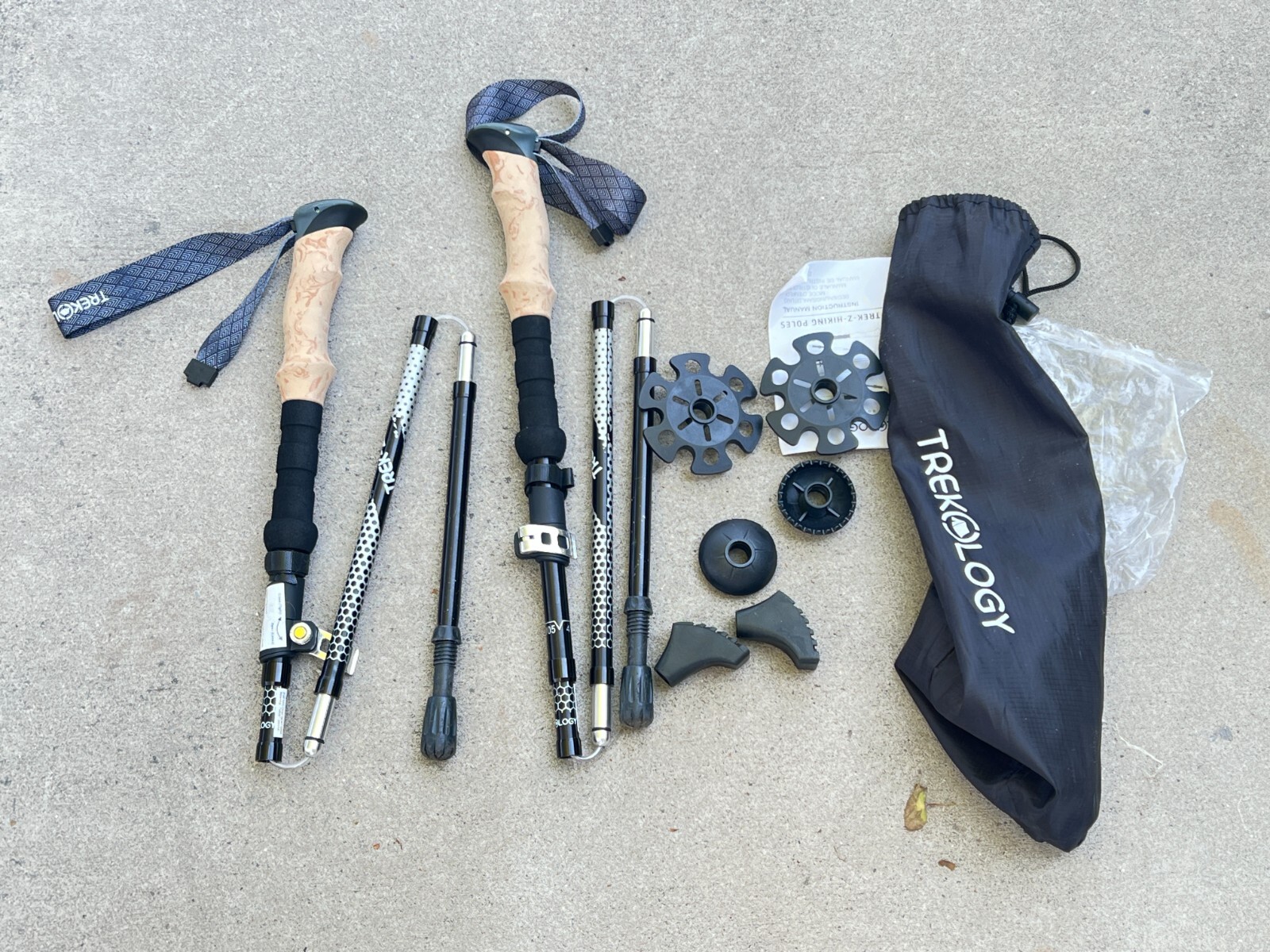 Set of Trekology Trek Z Folding Trekking Poles 105-120CM Black .. 6K | eBay