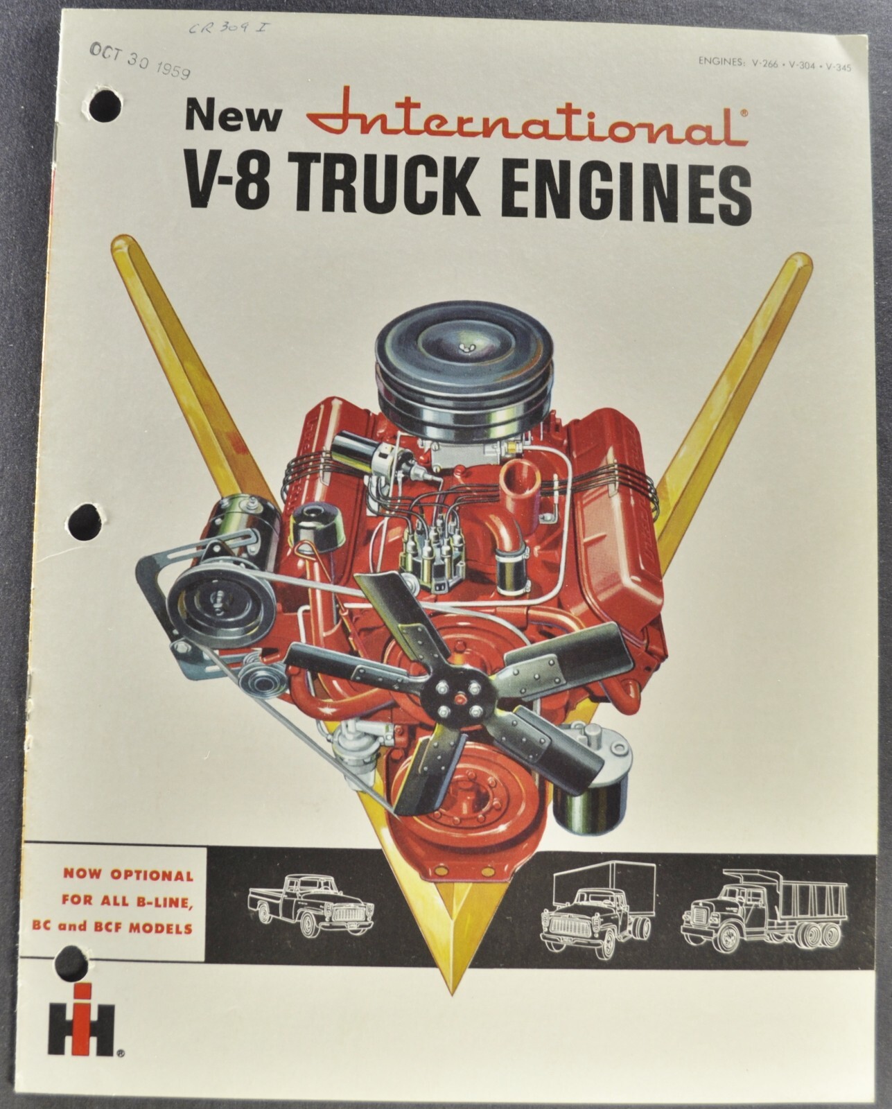1959 International V8 Truck Engine Brochure Pickup Stake Travelall Nice ...
