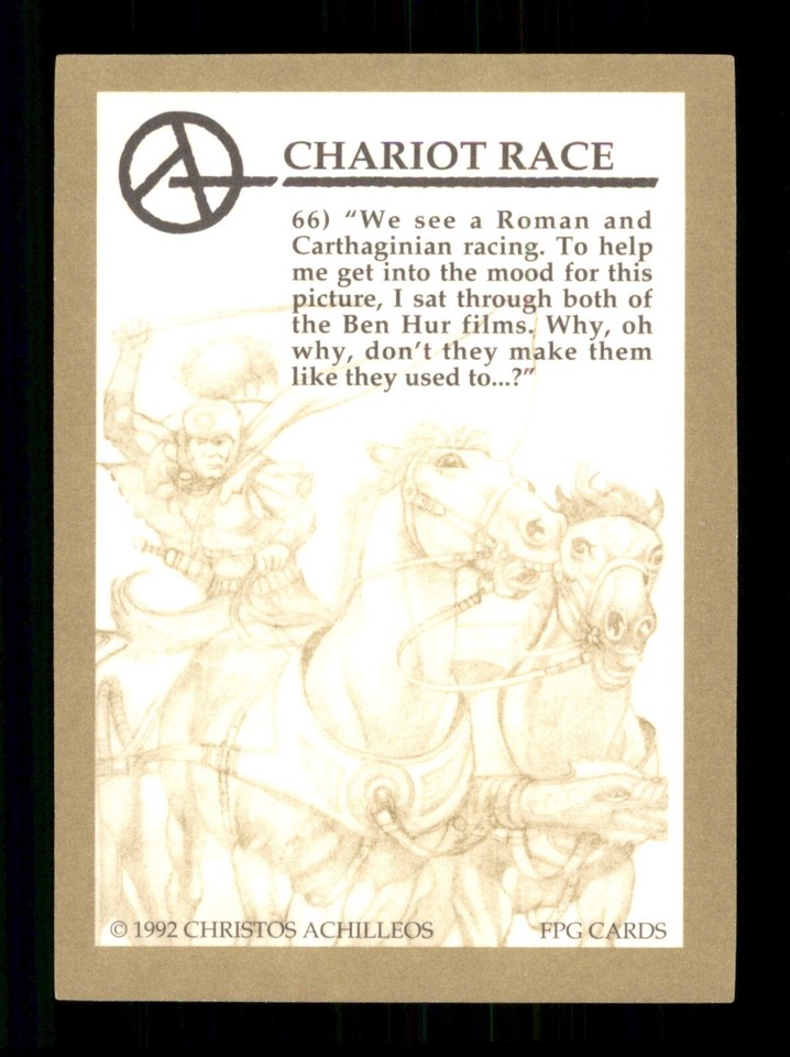 Chariot Race 66 Christos Achilleos 1992 FPG Fantasy Art Trading Card ...