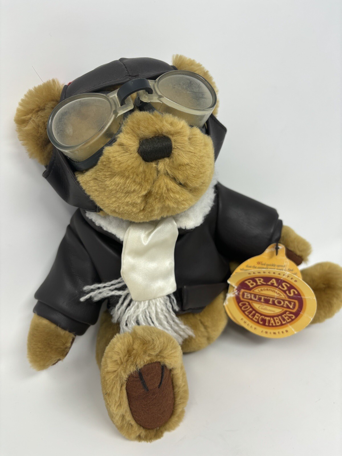 Radar Teddy Bear 11" Plush Brass Button Collectibles Pilot Aviator ...