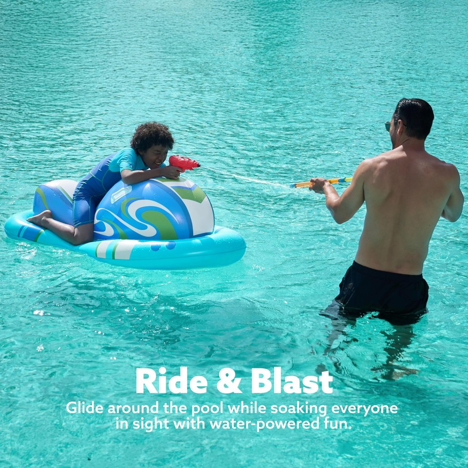 Inflatable Jet Ski Pool Floats Kids, Pool Floaties with Water Gun ...