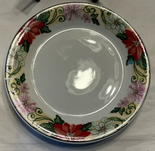 2 Home Essentials Poinsettia Scrolls Dessert Plates 7 Inches | eBay