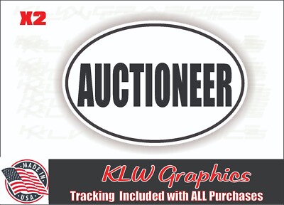 Auctioneer Euro Oval Decal Sticker Auction Storage Auto Car Truck Bid ...