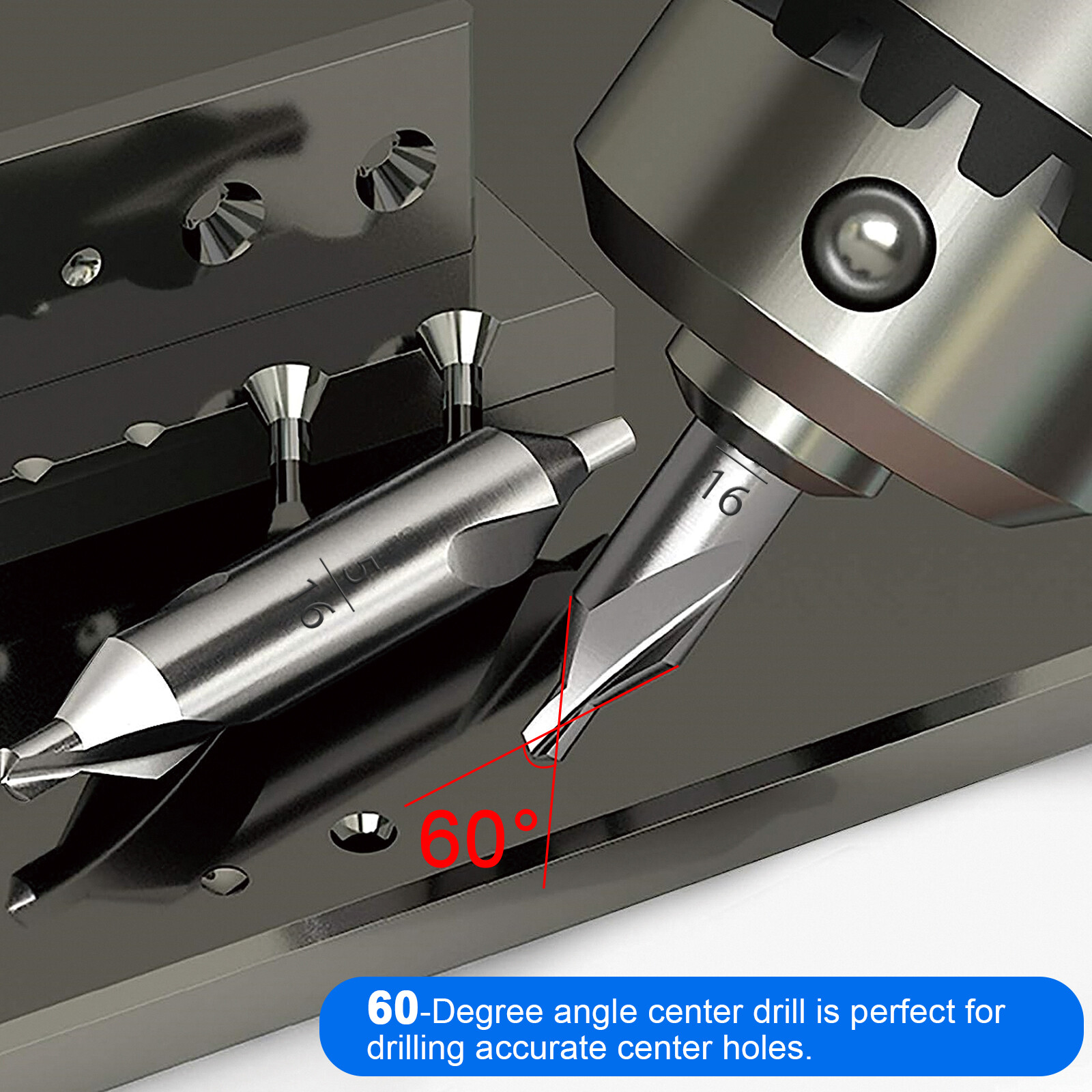 7Pcs HSS Center Drill Bits 60° Combined Countersink Spotting Tools Metalworking | eBay