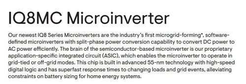 Enphase IQ8 Series IQ8MC-72-M-US IQ8MC Microinverter For 260-460Watt ...