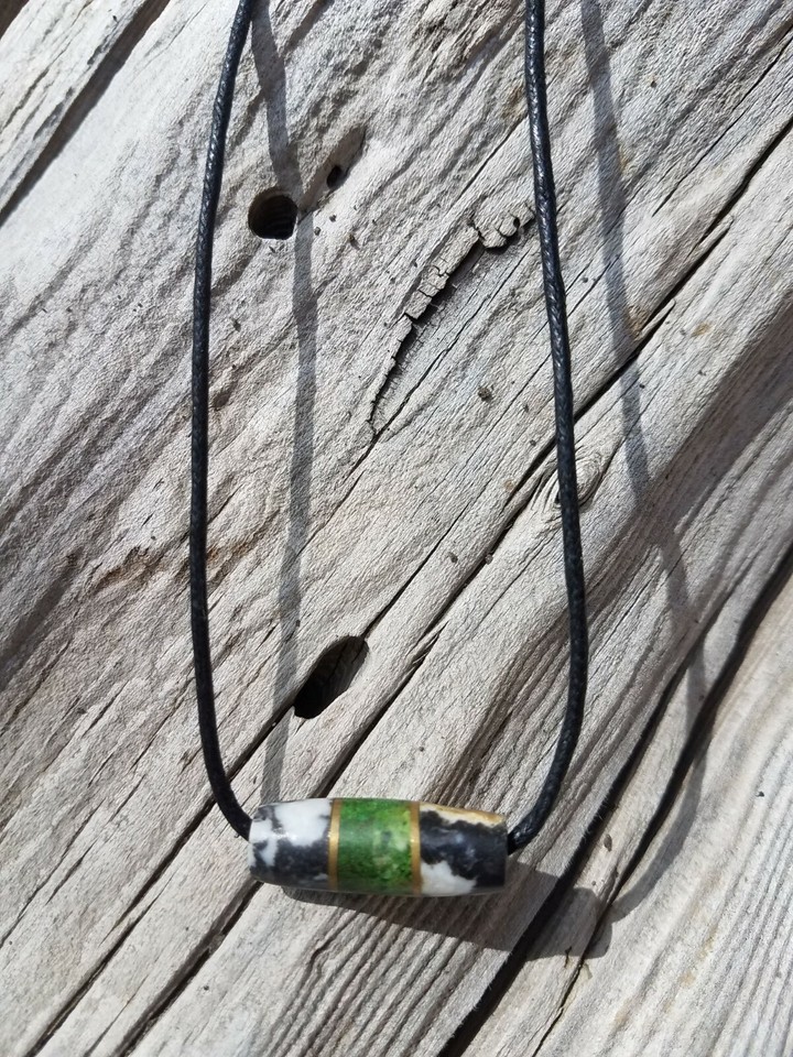 Handmade Serpentine Zebra Stone and Bronze Bead Necklace Jewlery Moab ...