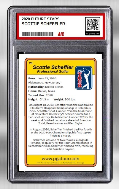 2020 Scottie Scheffler Future Stars PGA Tour Rookie Card #21 Mint ...