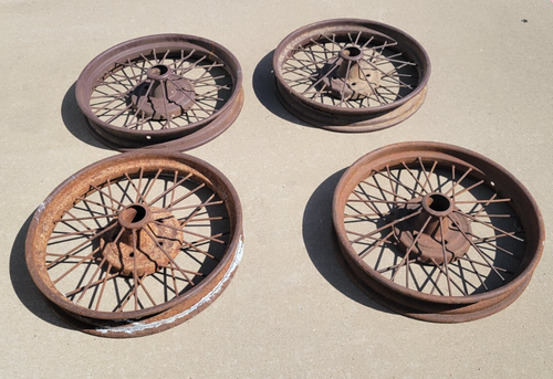 Set 4 Metal Tire Rims 21 inch, possibly for Ford Model T Wheel AS IS ...