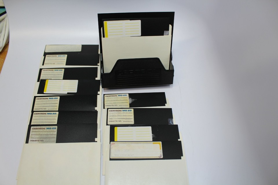 VTG - 12x Lot 5.25 Used Floppies as Blank w Centron Storage Case ...