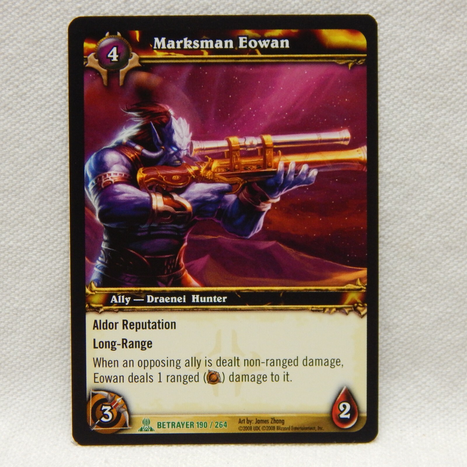 WORLD OF WARCRAFT TRADING CARD 2008, MARKSMAN EOWAN, BETRAYER 190/264 ...