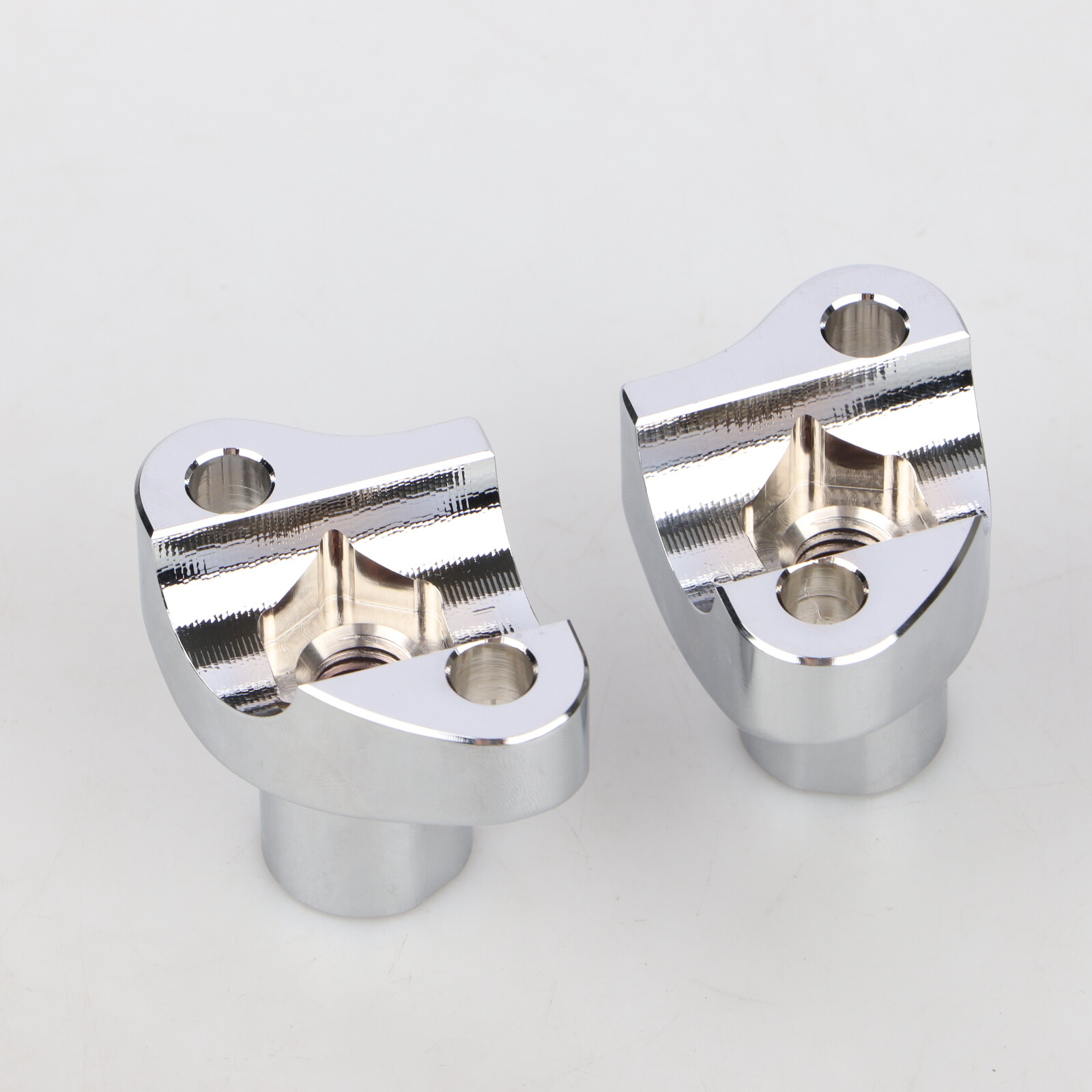 Harley Handlebar Risers DNA CHROME 6" HIDDEN BOLT HANDLEBAR RISERS ...