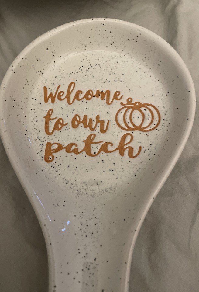 Old East Main Co Welcome To Our Patch Ceramic Spoon Rest New Farmhouse ...