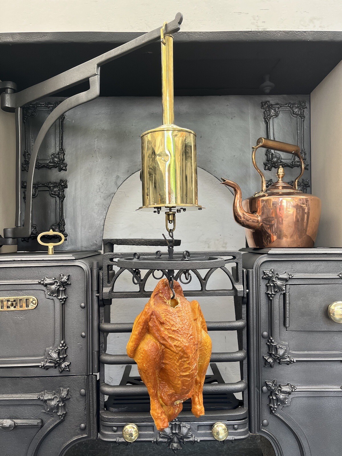 Restored Antique Cast Iron Victorian Cottage Kitchen Cooking Range Fire ...