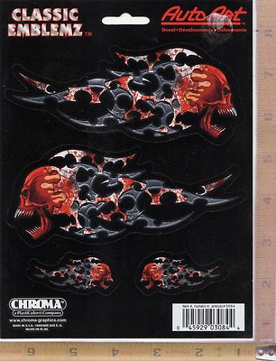 WHOLESALE LOT OF 19 Flaming Skulls Vinyl Decal Car Truck Window ...