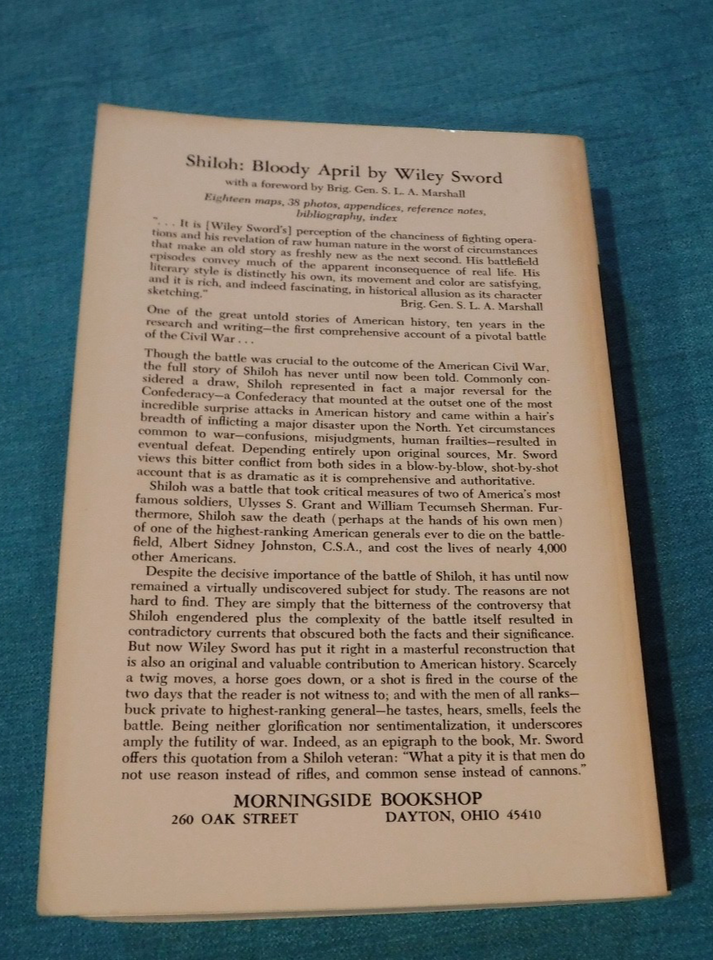 Shiloh: Bloody April by Wiley Sword - Pivotal Battle of the Civil War ...