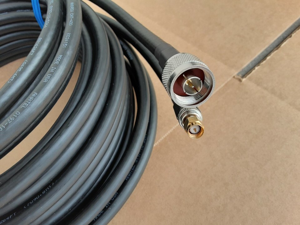 US MADE LMR-400 Ham Radio LMR Antenna N Male to SMA Male coax cable 25 ...